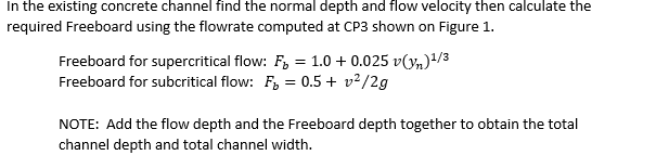 In the existing concrete channel find the normal | Chegg.com