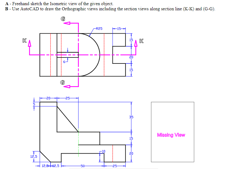 Solved A - Freehand sketch the Isometric view of the given | Chegg.com