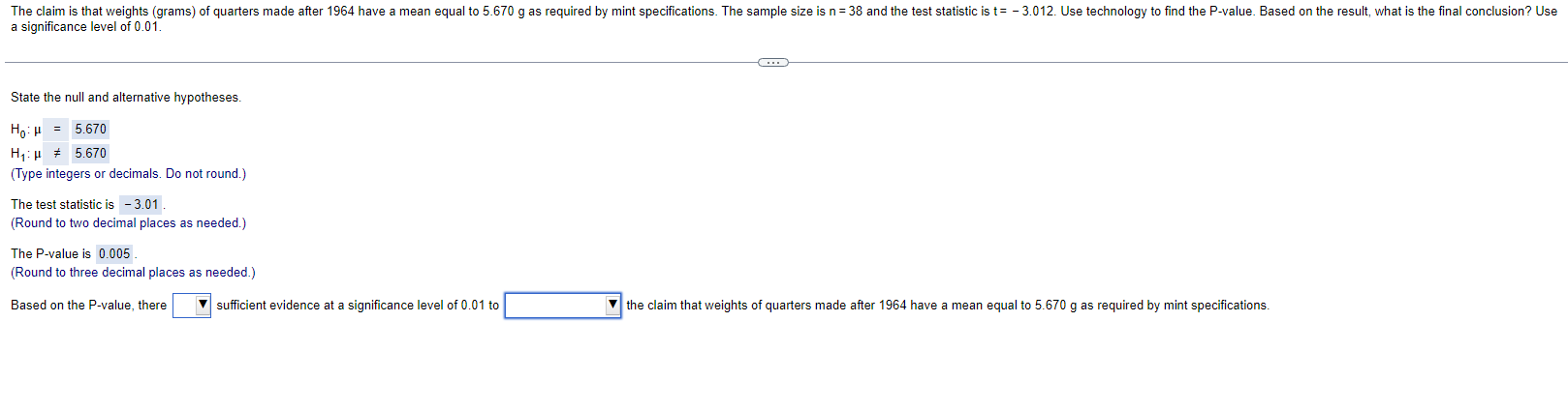 Solved a significance level of 0.01 .State the null and | Chegg.com