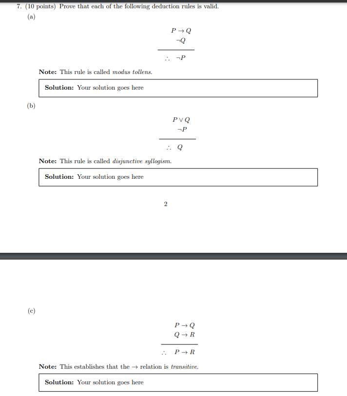 Solved 7. (10 points) Prove that each of the following | Chegg.com