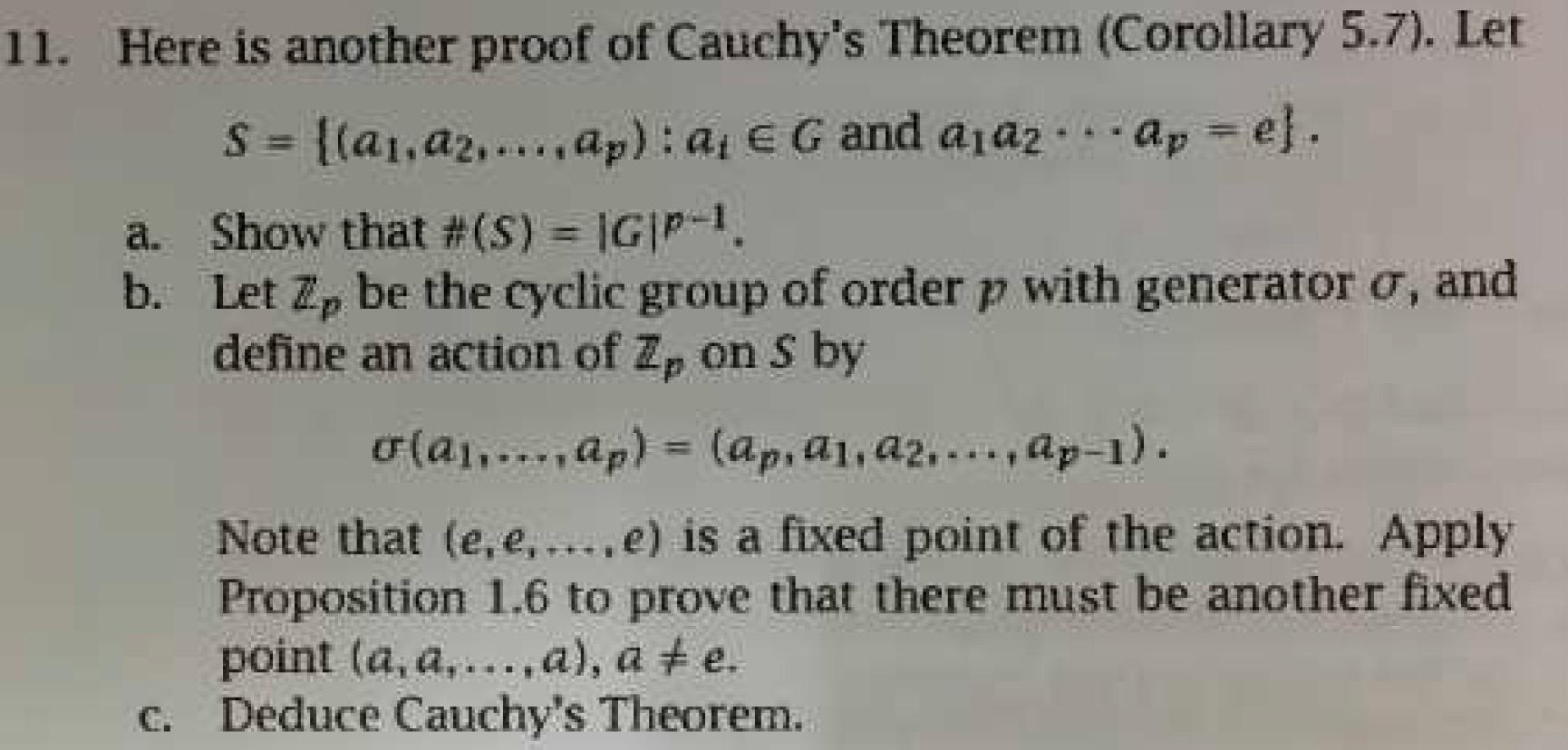 Solved 11 Here Is Another Proof Of Cauchys Theorem