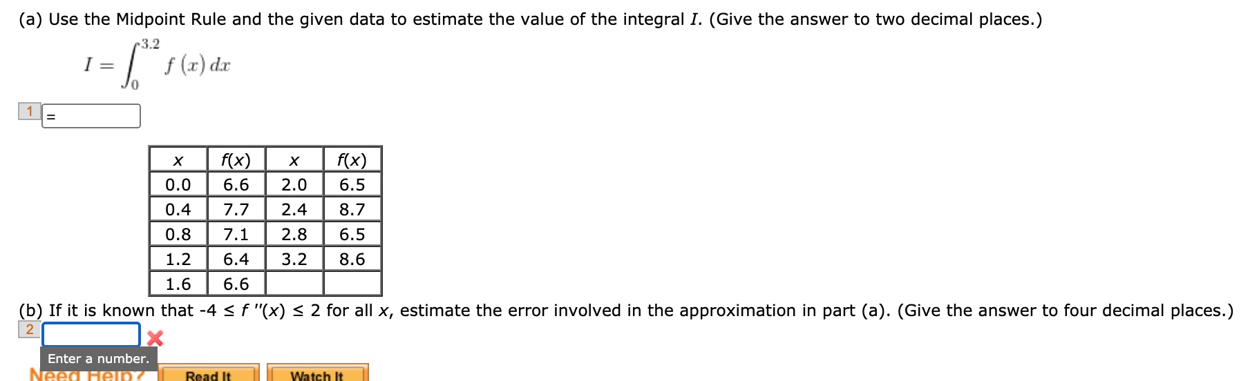 Solved (a) Use the Midpoint Rule and the given data to | Chegg.com
