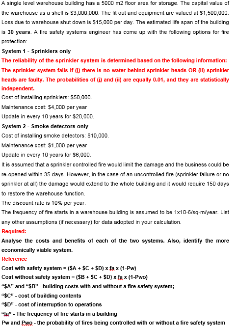 A single level warehouse building has a 5000 m2 floor | Chegg.com