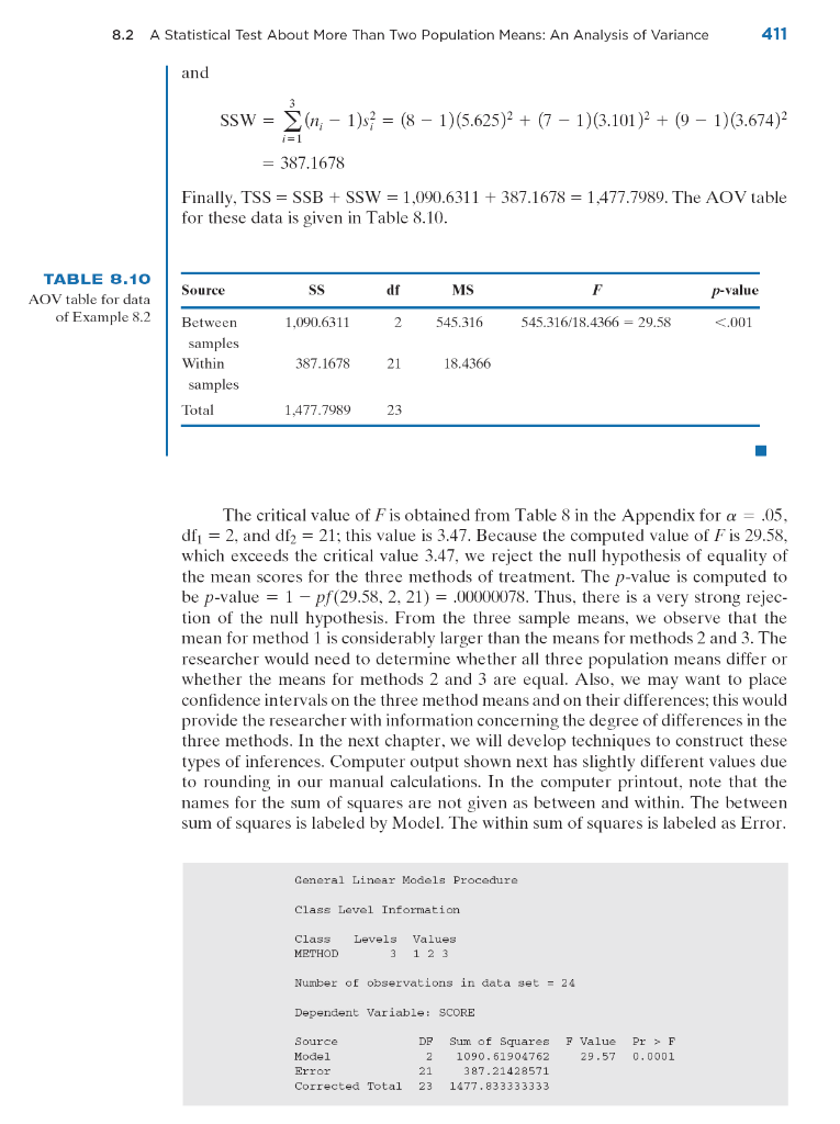 8.13 Refer to Example 8.2. a. Demonstrate that sW2 is | Chegg.com