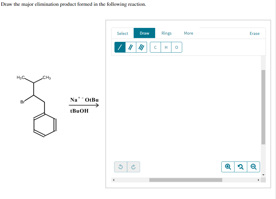 Solved Draw the major elimination product formed in the | Chegg.com