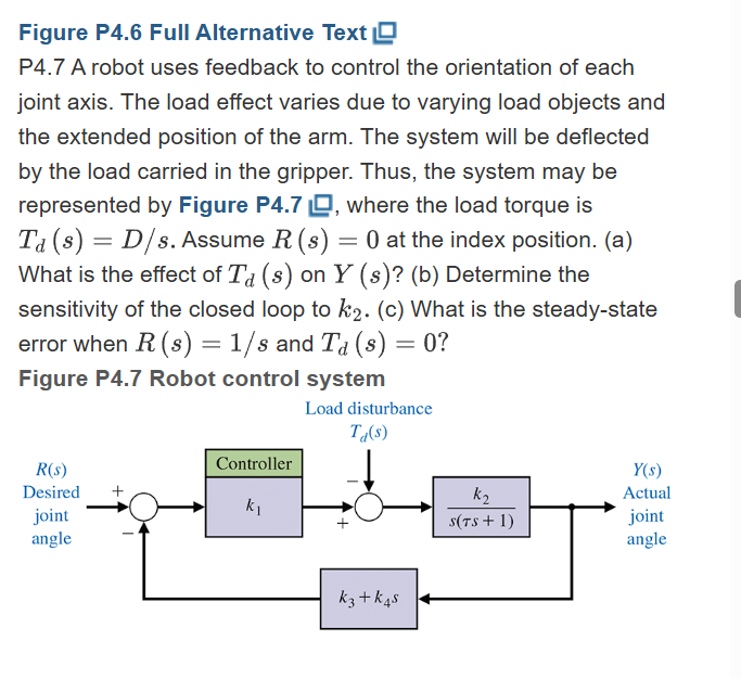 Solved Figure P4.6 ﻿Full Alternative TextP4.7 ﻿A robot uses | Chegg.com