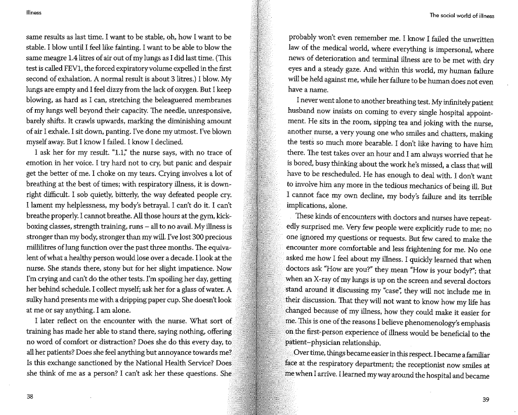 Solved Having read the short passage from Havi Carel’s | Chegg.com