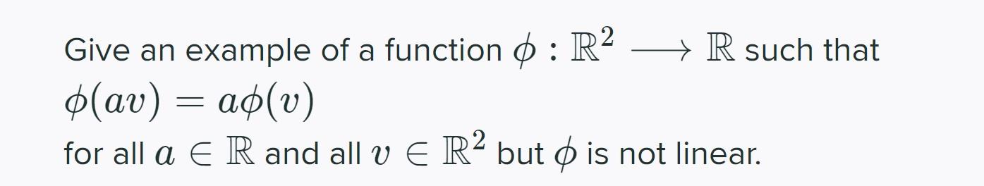 Solved Give an example of a function 0 : R2 - R such that | Chegg.com