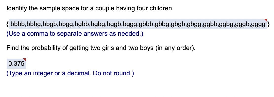 Solved The sample space listing the eight simple events that | Chegg.com