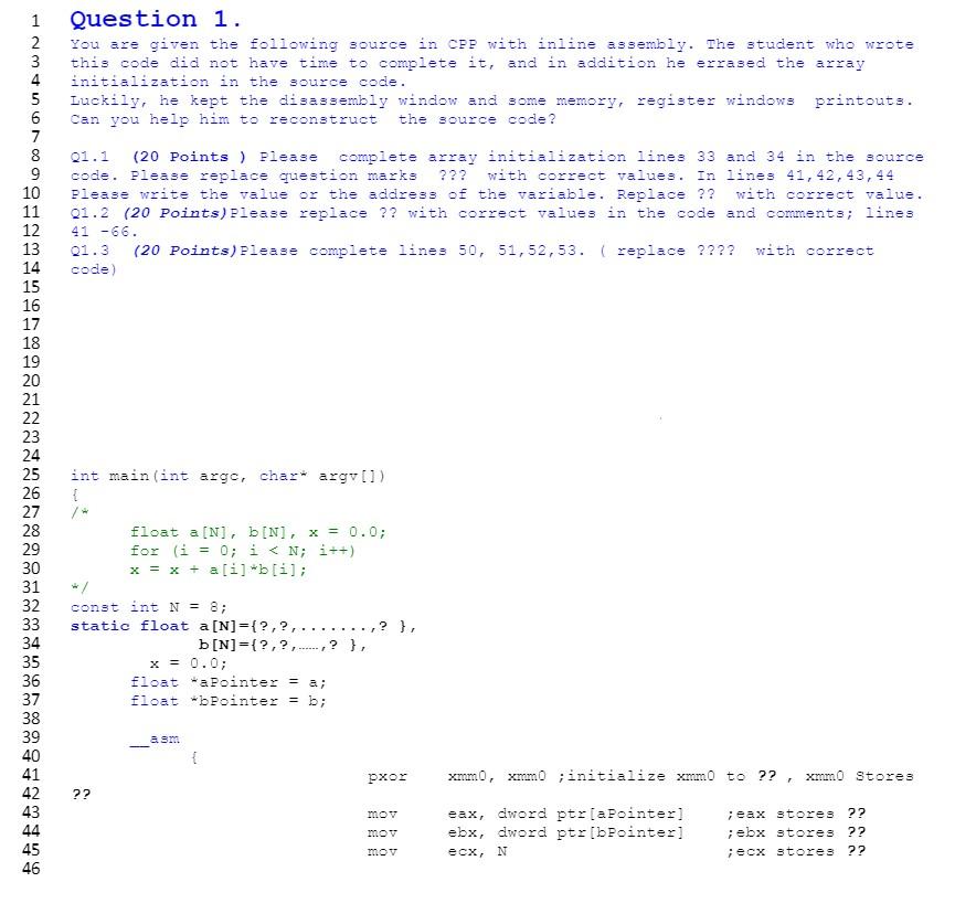 1 2 3 COVOU AWNA Question 1. You are given the | Chegg.com