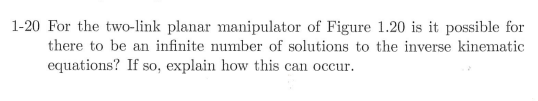 Solved 1-20 For the two-link planar manipulator of Figure | Chegg.com