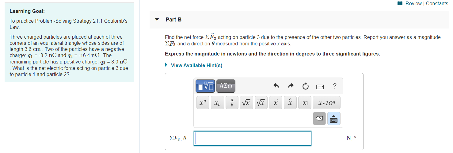 Solved A Review Constants Learning Goal: To practice Problem | Chegg.com