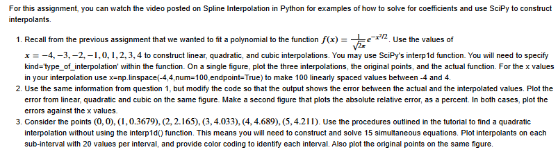 Solved For this assignment, you can watch the video posted | Chegg.com