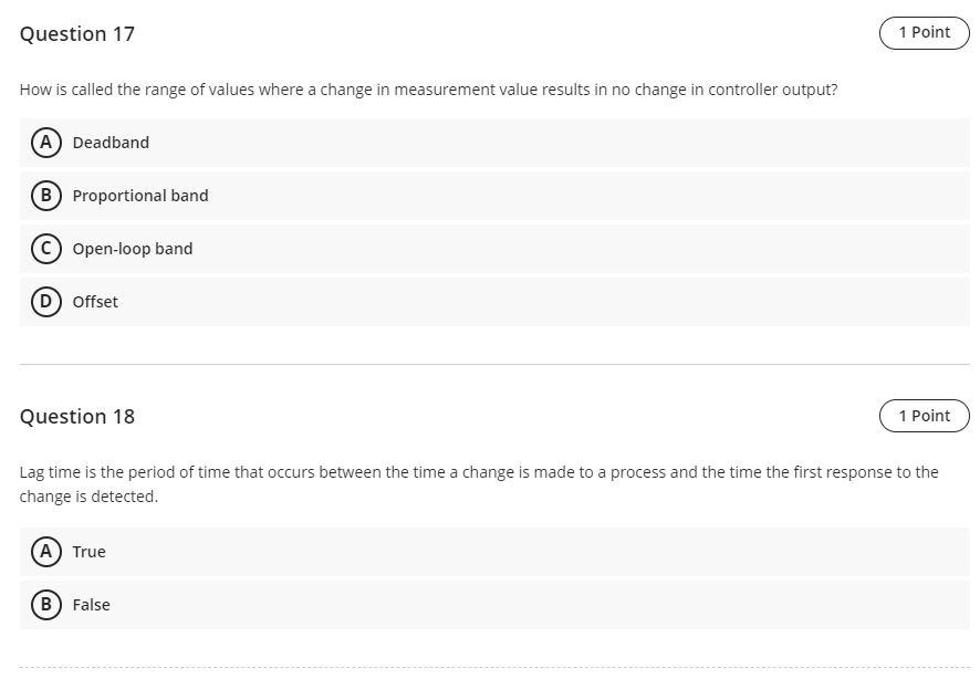 Solved Question 17 1 Point How is called the range of values | Chegg.com