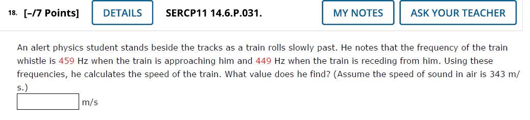 Solved An alert physics student stands beside the tracks as | Chegg.com