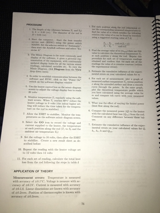 Solved EXPERIMENT 107 EXTENDED SURFACE HEAT TRANSFER-PRELAB | Chegg.com