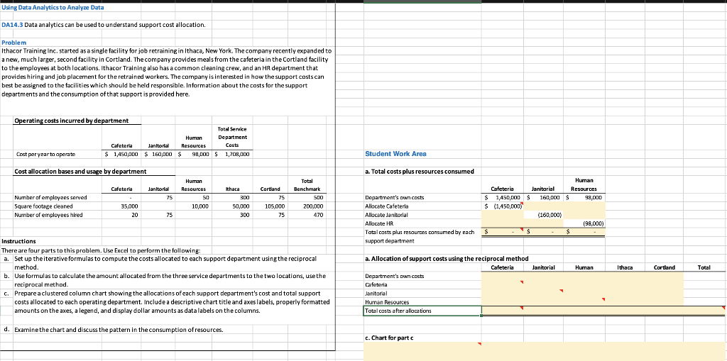 Download the Excel template and data file and | Chegg.com