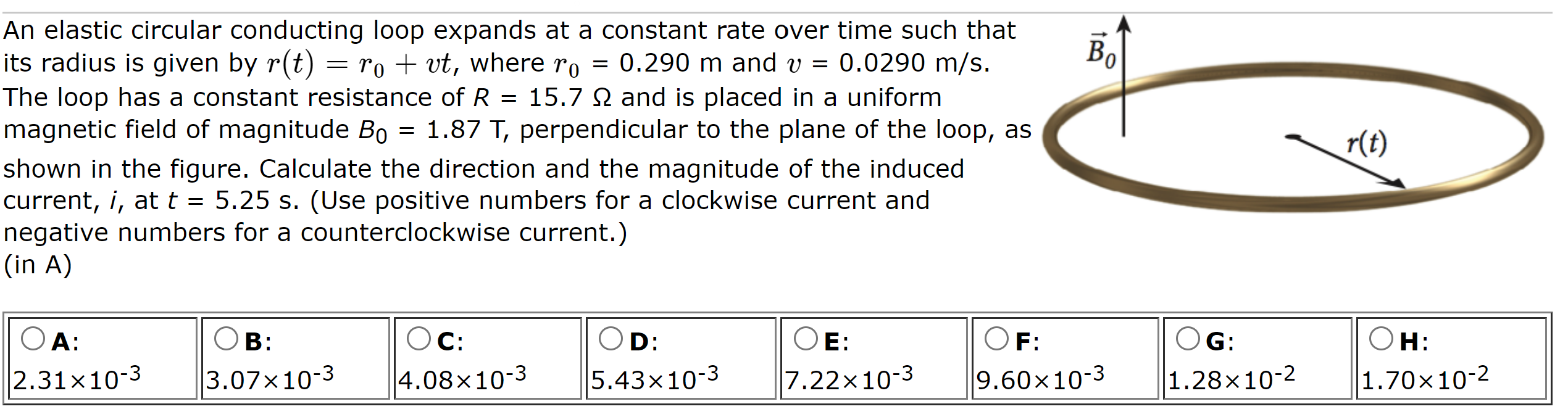 Solved An elastic circular conducting loop expands at a | Chegg.com