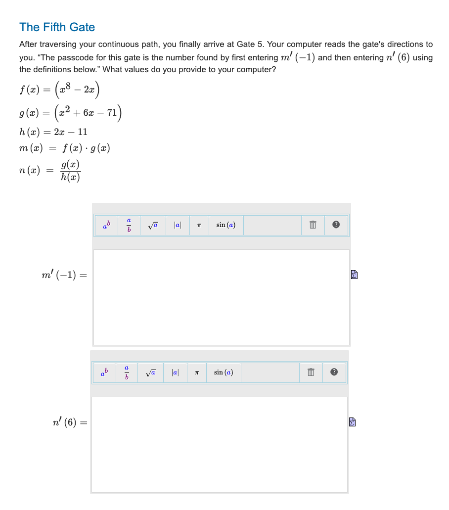 Solved The Fifth Gate After traversing your continuous path, | Chegg.com