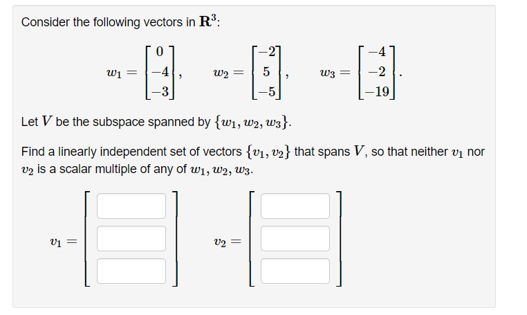 Solved Consider the following vectors in R3 : | Chegg.com