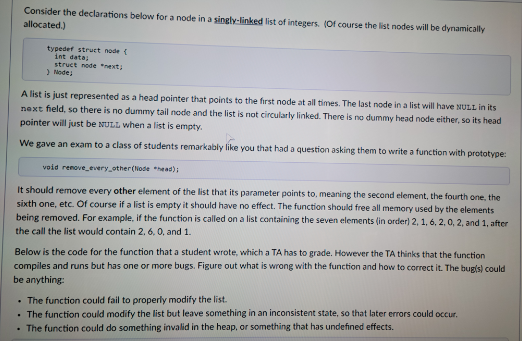 Solved Consider the declarations below for a node in a | Chegg.com