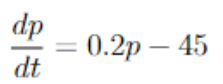 Solved dtdp=0.2p−45 | Chegg.com