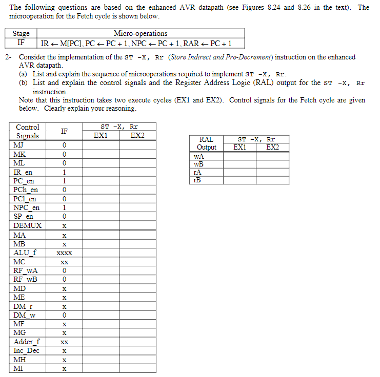 Solved The following questions are based on the enhanced AVR | Chegg.com