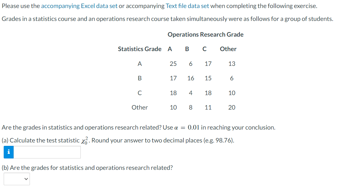 Solved Please use the accompanying Excel data set or | Chegg.com