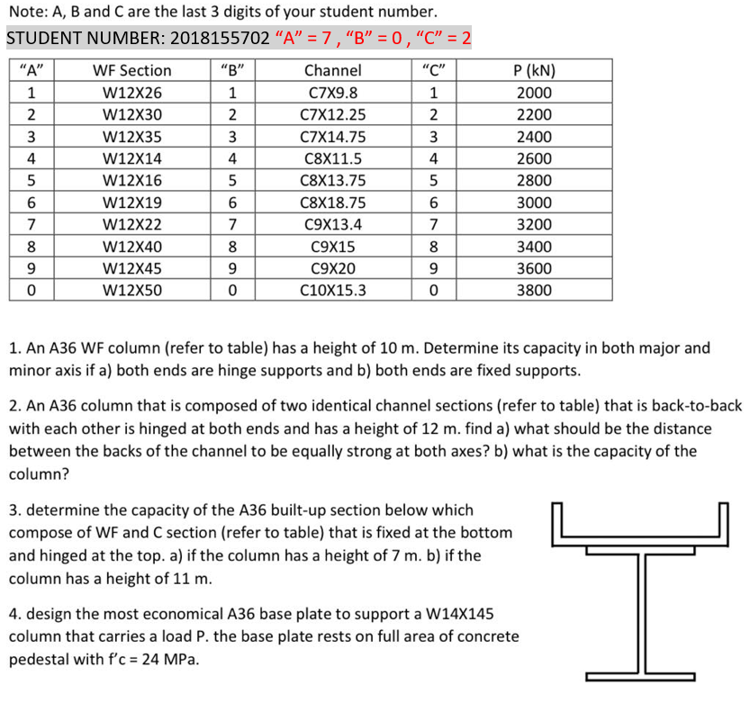 Note: A, B and C are the last 3 digits of your | Chegg.com