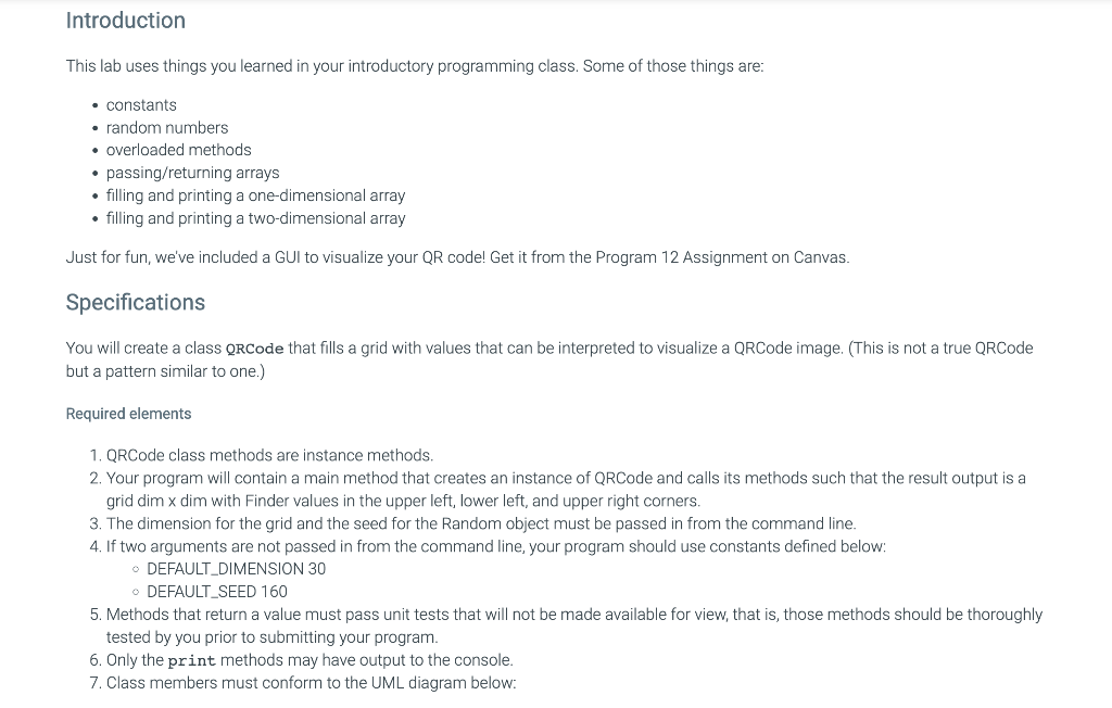 Solved This lab uses things you learned in your introductory | Chegg.com