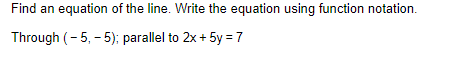 Solved Find an equation of the line. Write the equation | Chegg.com
