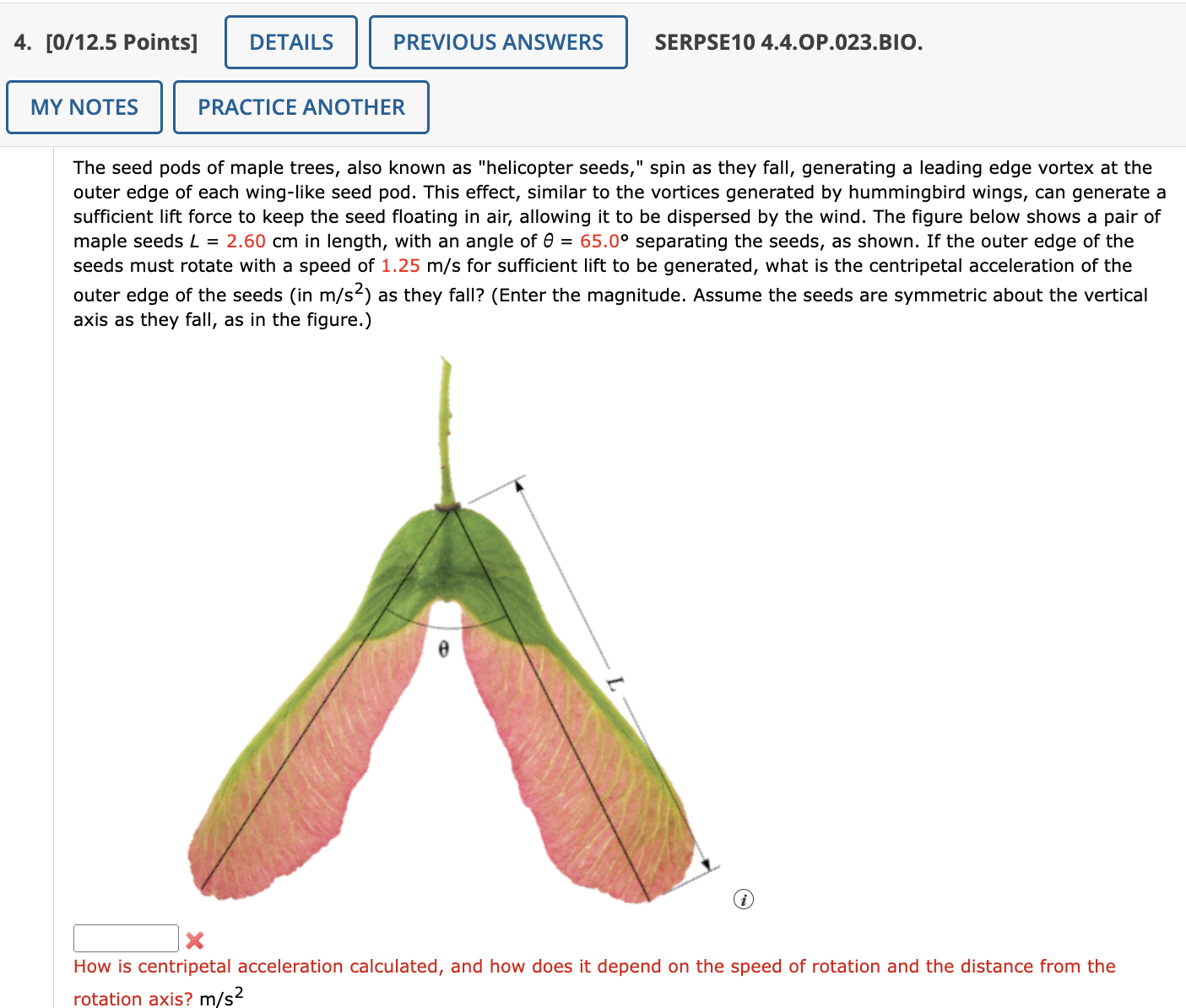 Solved [0/12.5 Points] SERPSE10 4.4.OP.023.BIO. The seed | Chegg.com