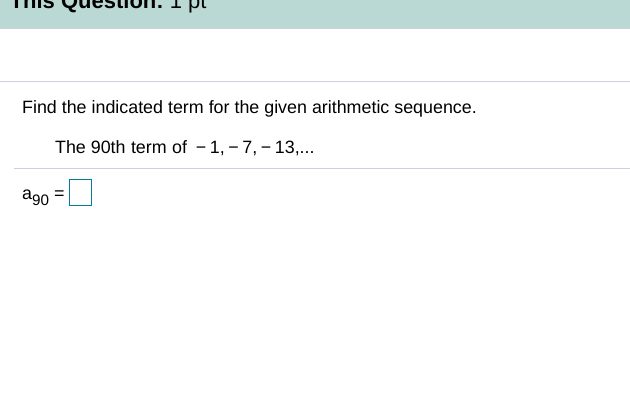 Solved Find the indicated term for the given arithmetic | Chegg.com
