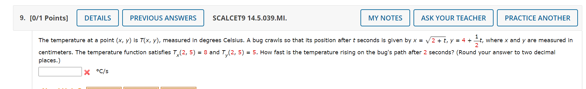 Solved 9. [0/1 Points] DETAILS PREVIOUS ANSWERS SCALCET9 | Chegg.com