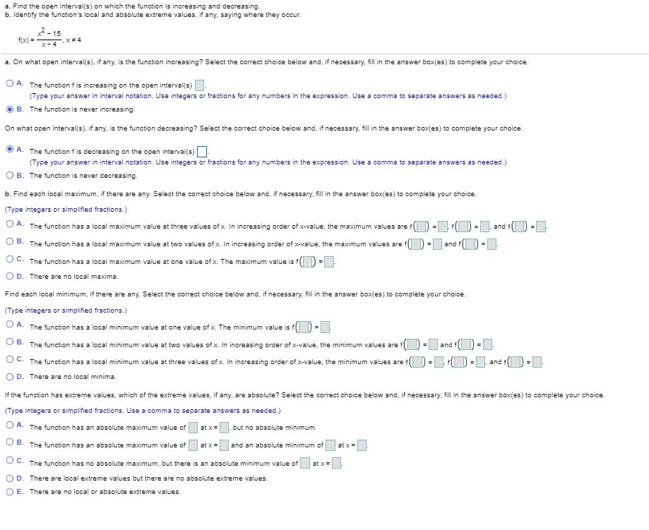 Solved a. Find the open interval(s) on which the function is | Chegg.com