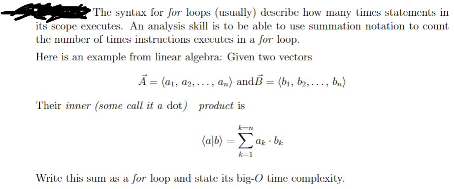 Solved The syntax for for loops (usually) describe how many | Chegg.com