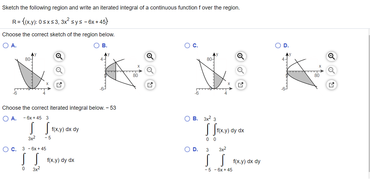 Solved Sketch the following region and write an iterated | Chegg.com