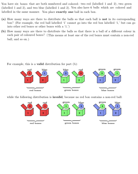 Solved You have six boxes that are both numbered and | Chegg.com