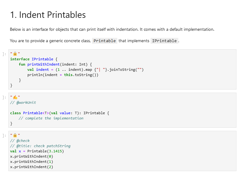 Solved 1. Indent Printables Below is an interface for | Chegg.com