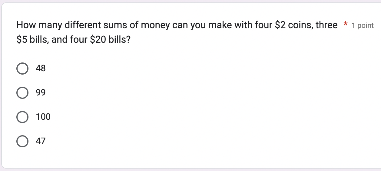 Solved How many different sums of money can you make with | Chegg.com