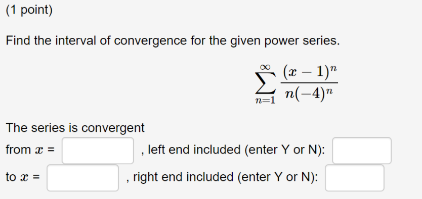 Solved Find The Interval Of Convergence For The Given Power Chegg solved-find-the-interval-of-convergence-for-the-given-power-chegg