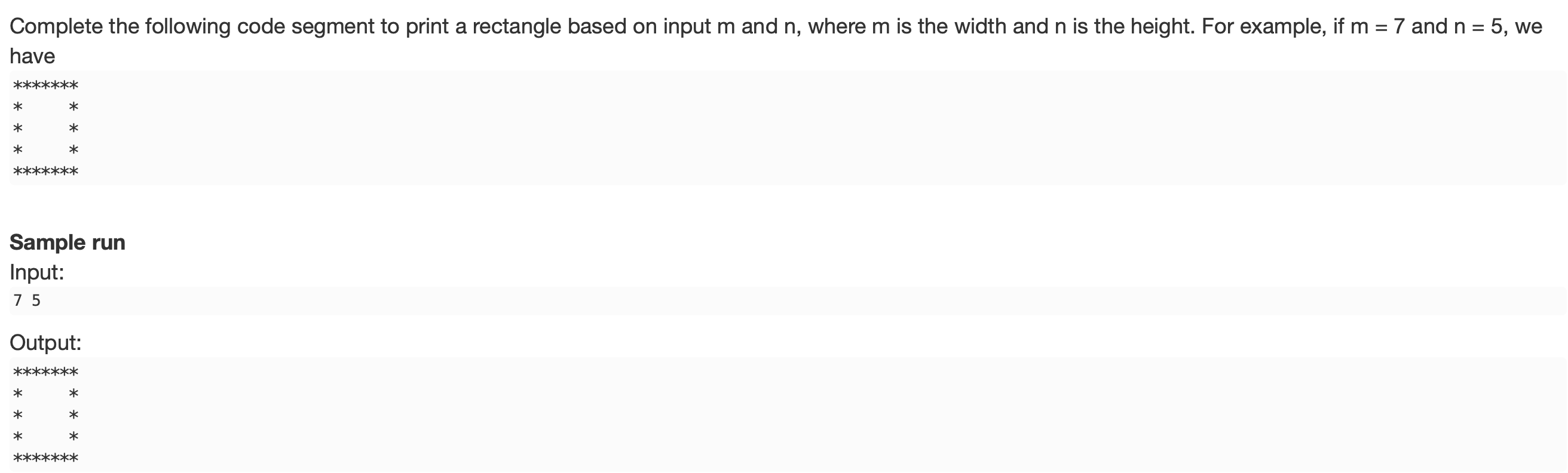 Solved Solve in java Create a hollow square of stars where | Chegg.com