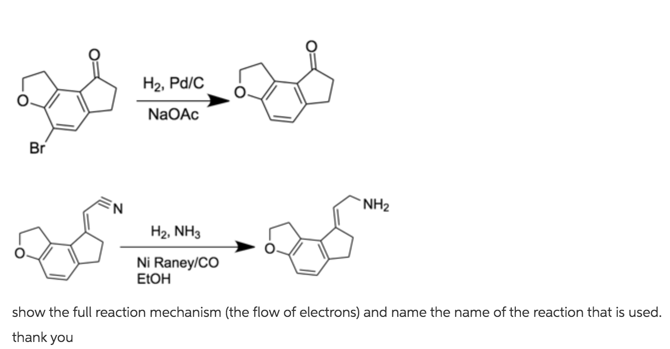 Solved H2, Pd/C NaOAc Br *NH2 H2, NH3 Ni Raney/CO ETОН show | Chegg.com