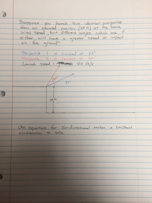 Solved Suppose you launch two identical projectiles from an | Chegg.com