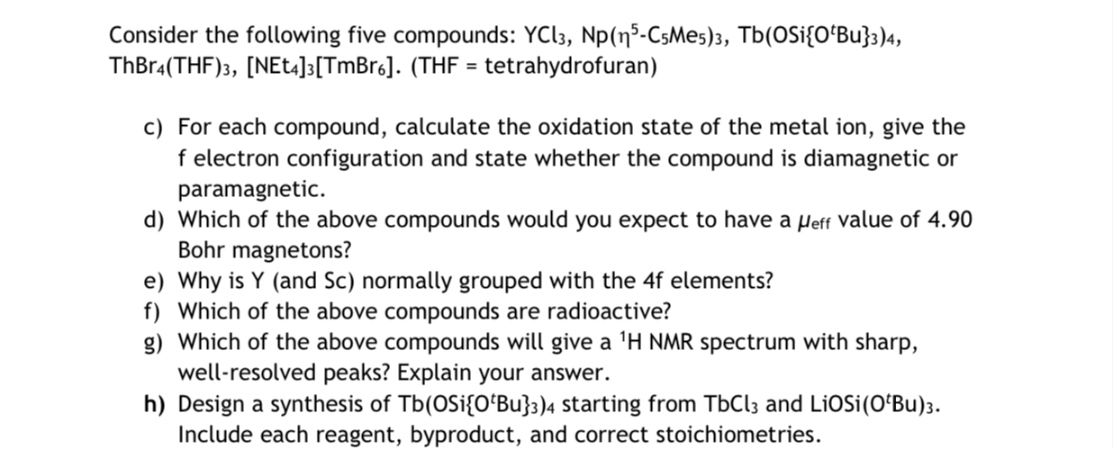 Solved Consider the following five compounds: | Chegg.com
