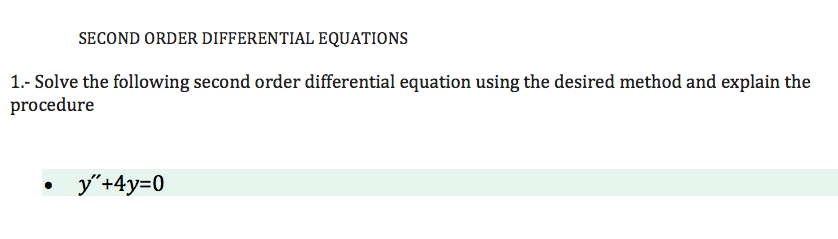 Solved SECOND ORDER DIFFERENTIAL EQUATIONS 1- Solve the | Chegg.com