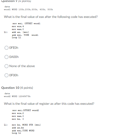 Solved Question 1 (4 points) Saved In the following data | Chegg.com