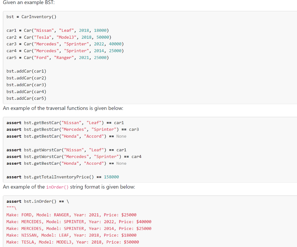 Solved You will need to create four files: - Car.py - | Chegg.com