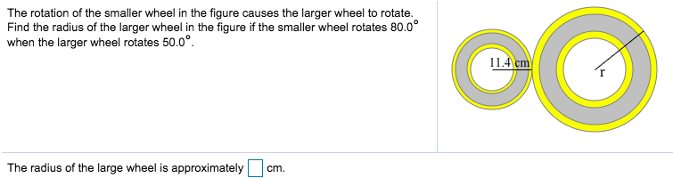 Solved The rotation of the smaller wheel in the figure | Chegg.com
