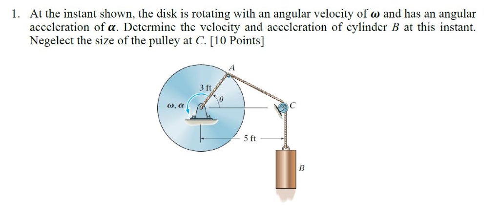 Solved 1. At the instant shown, the disk is rotating with an | Chegg.com